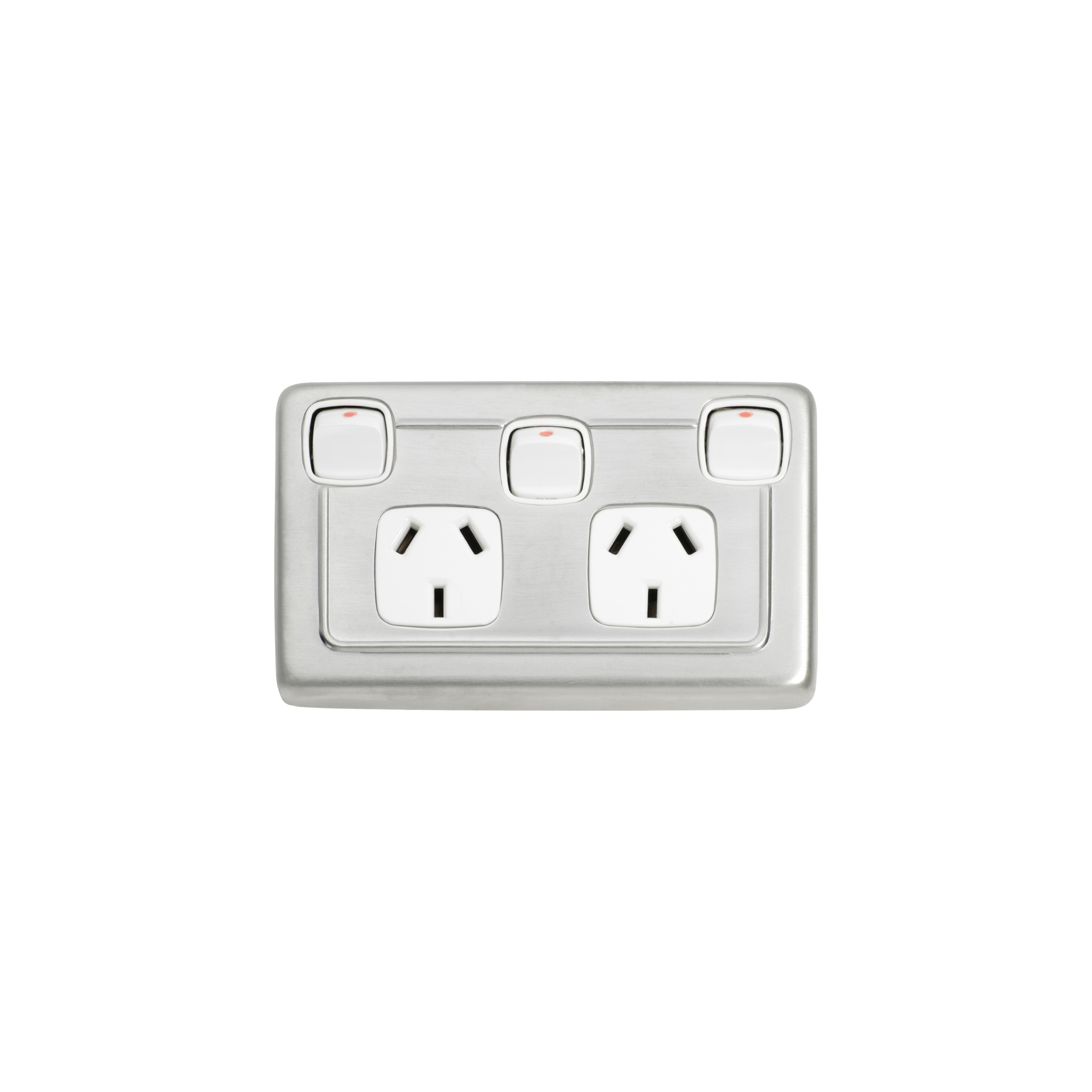 Double Power Point with Extra Switch Satin Chrome/White – The ...