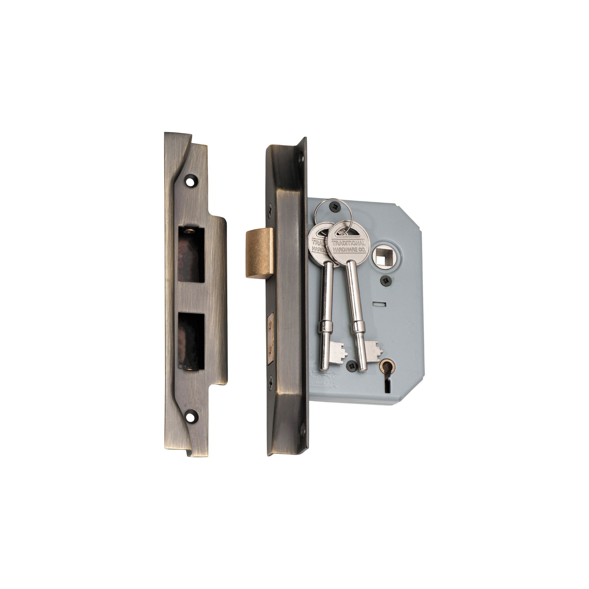 Rebated 5 Lever Mortice Lock Antique Brass 57mm – The Renovation Shop