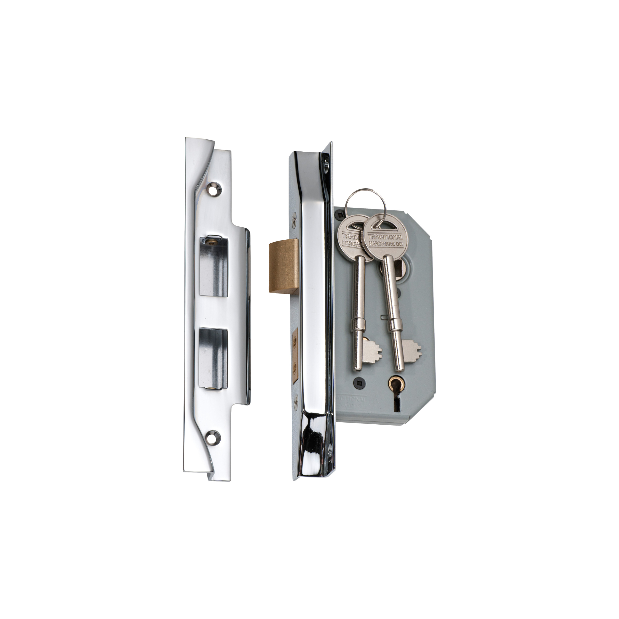 Rebated 5 Lever Mortice Lock Polished Chrome 46mm – The Renovation Shop