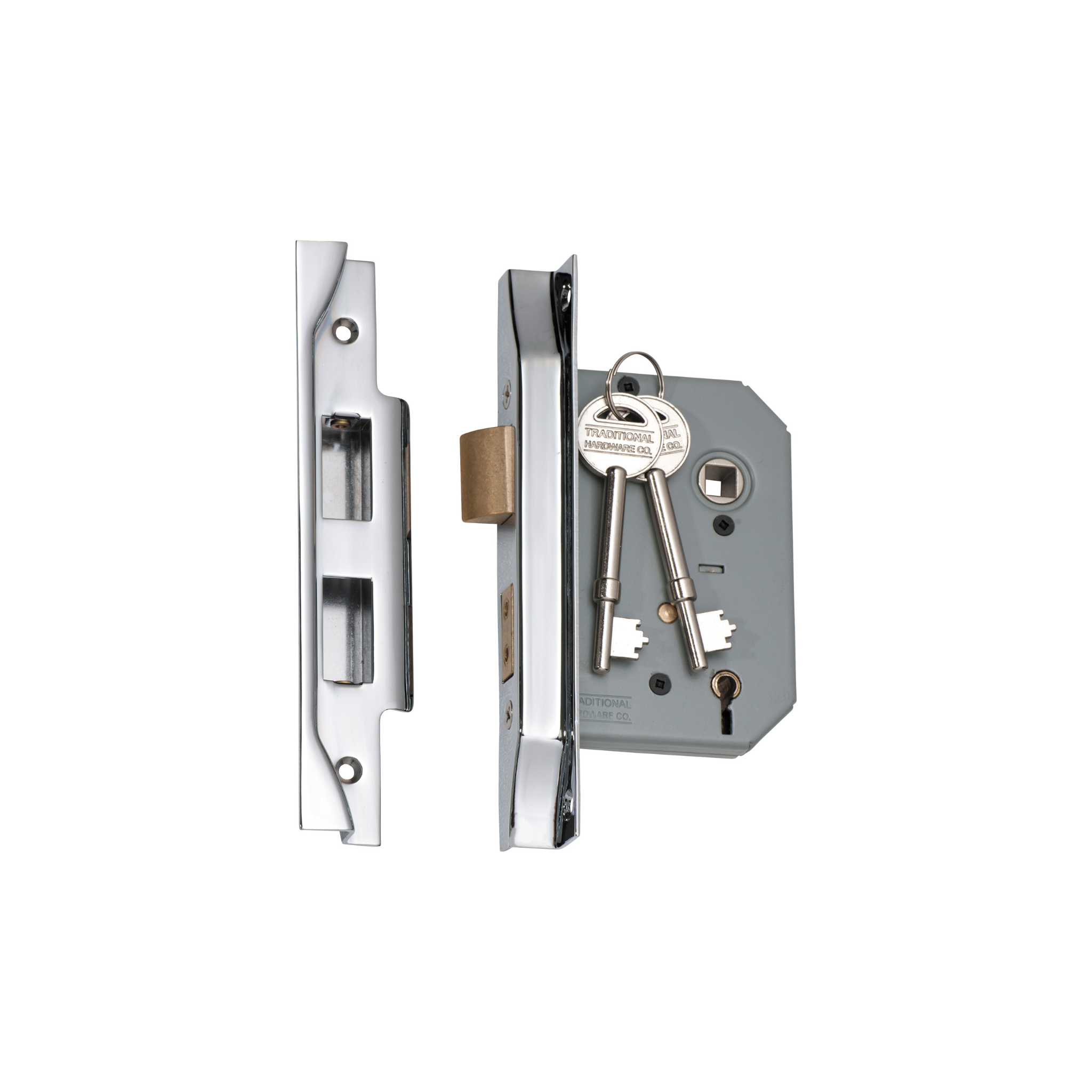 Rebated 5 Lever Mortice Lock Polished Chrome 57mm – The Renovation Shop