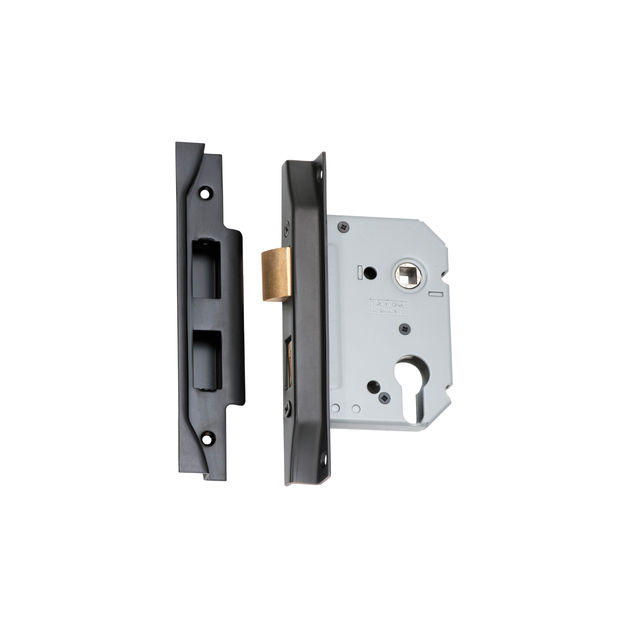Rebated Euro Mortice Lock Matt Black 57mm – The Renovation Shop